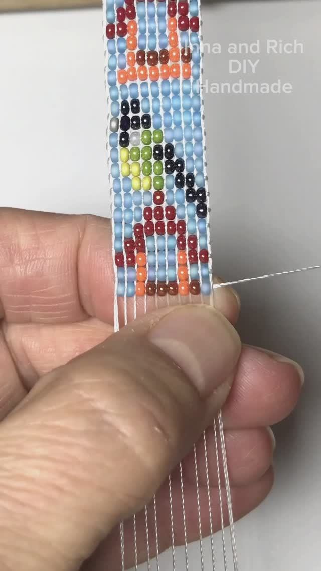 Браслет из бисера, бисероплетение на станке, ручная работа