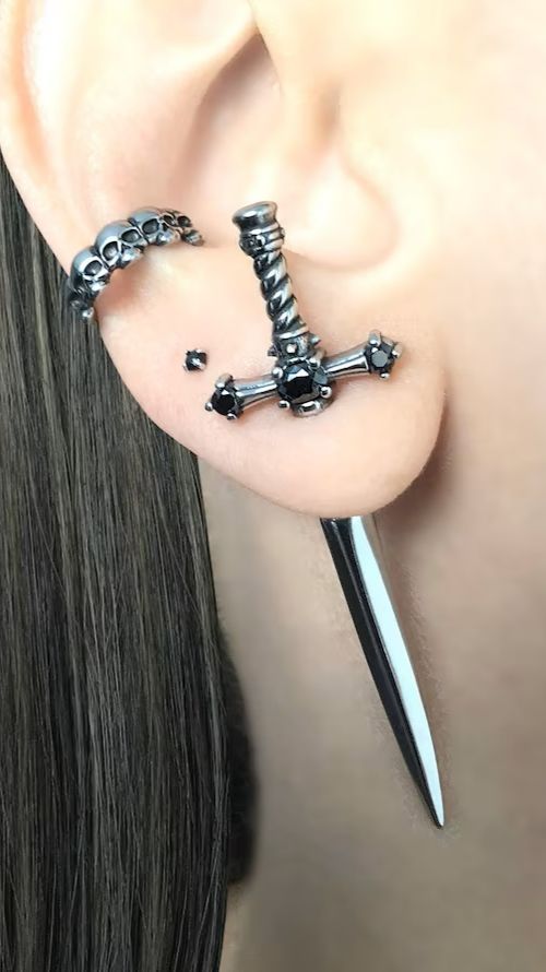 Дизайнерские серьги-джекеты "Меч гладиус" от StarfallShop