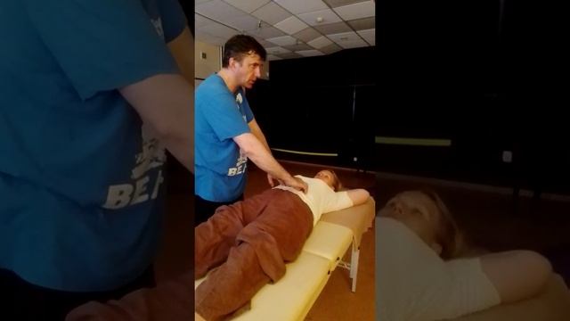 Массаж живота - проекция толстого кишечника