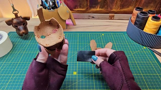 DIY Leather Dog_ Dog keychain pattern_ Step-by-Step Tutorial & Pattern