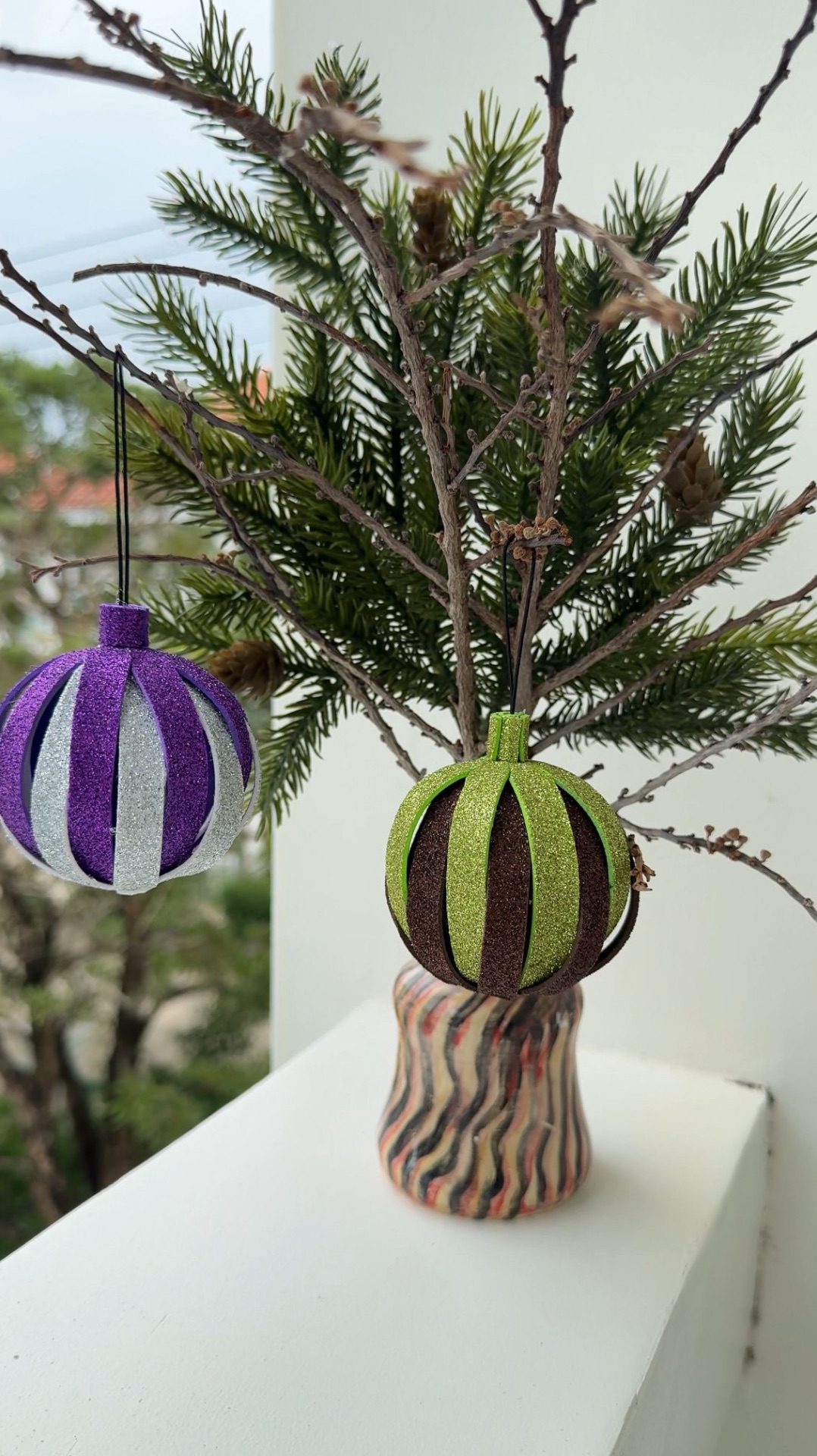 Декор на новогоднюю елку 🎄 из фоамирана 💚💜