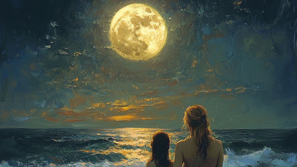 По глади тёмных вод  Луна скользила