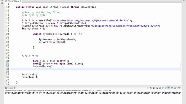 3. FileInputStream - FileOutputStream