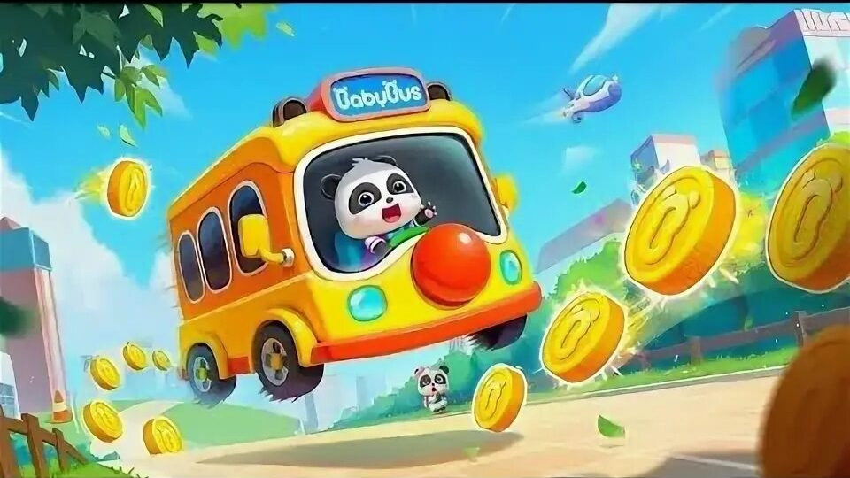 Школьный автобус малышки панды игра мультик для детей Развевающий Обучающий 1