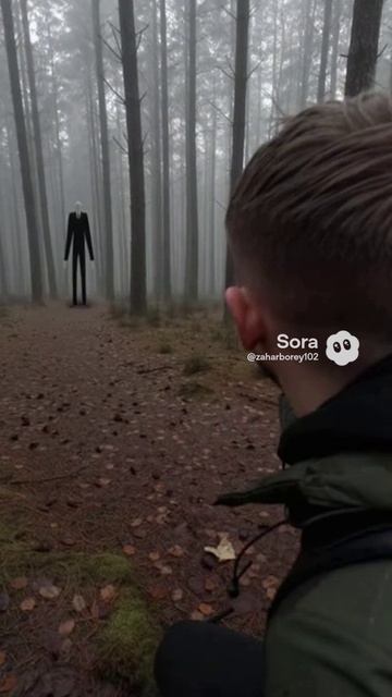 он встретил Слендермена нейросеть