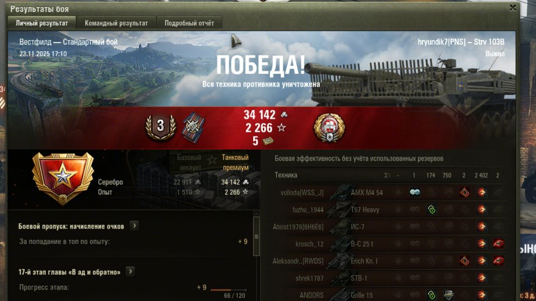 Strv 103B, Вестфилд