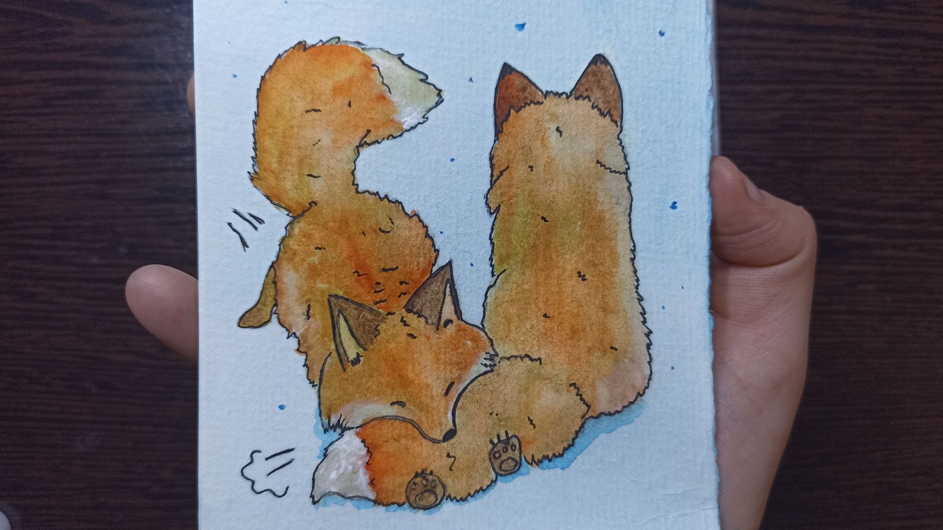 Рисунок гуашью / Лисята