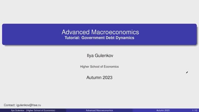 Topic 12. Government Debt Dynamics