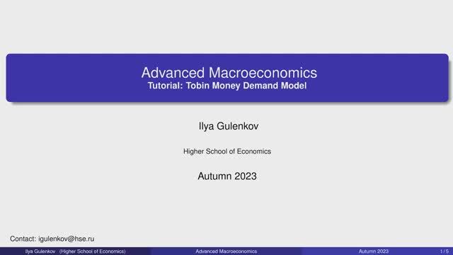 Topic 5. Speculative Money Demand