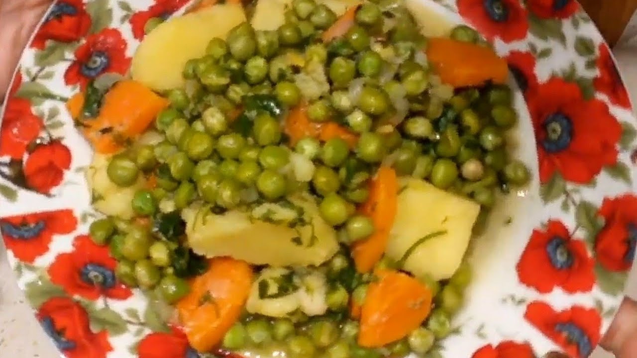 Зелёный горошек с овощами! Вкусно и полезно,особенно в пост!