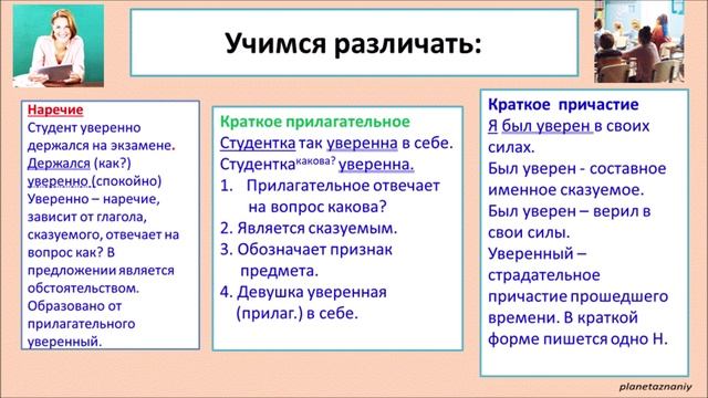 7 класс Одна и две буквы Н в наречиях на -о и е. Буквы о- е после шипящих на конце наречий