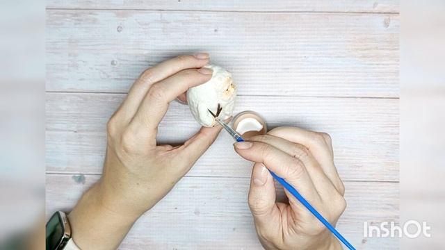 Мухоморчик - ватная игрушка. Часть 4, тонировка игрушки и создание травки