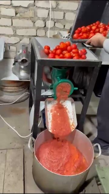 Промышленная мясорубка MS42 300 кг/час перемалывает помидоры ведрами