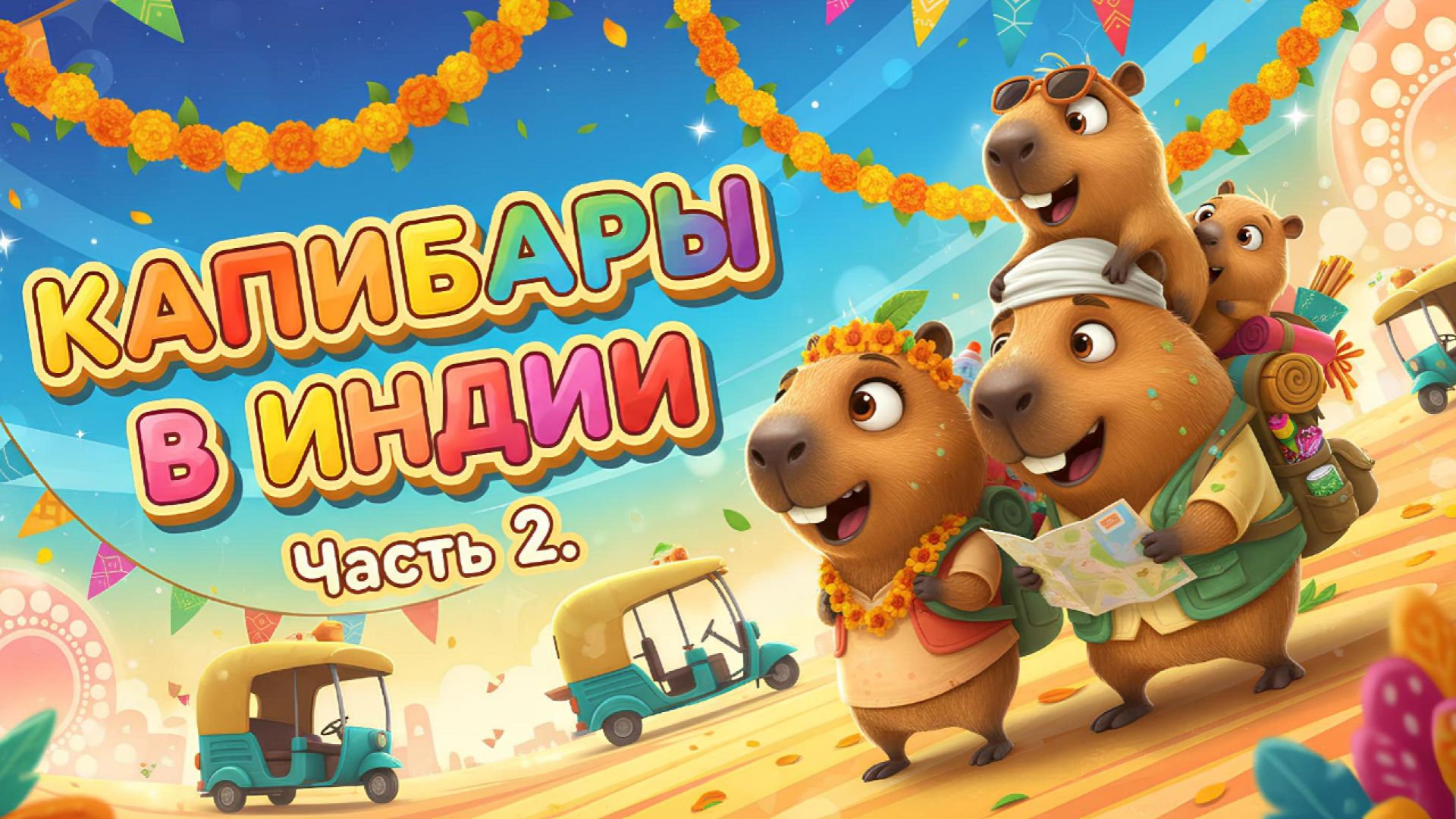 🌟 КАПИБАРЫ В ИНДИИ — Часть 2. МУЛЬТФИЛЬМ ДЛЯ ДЕТЕЙ👍