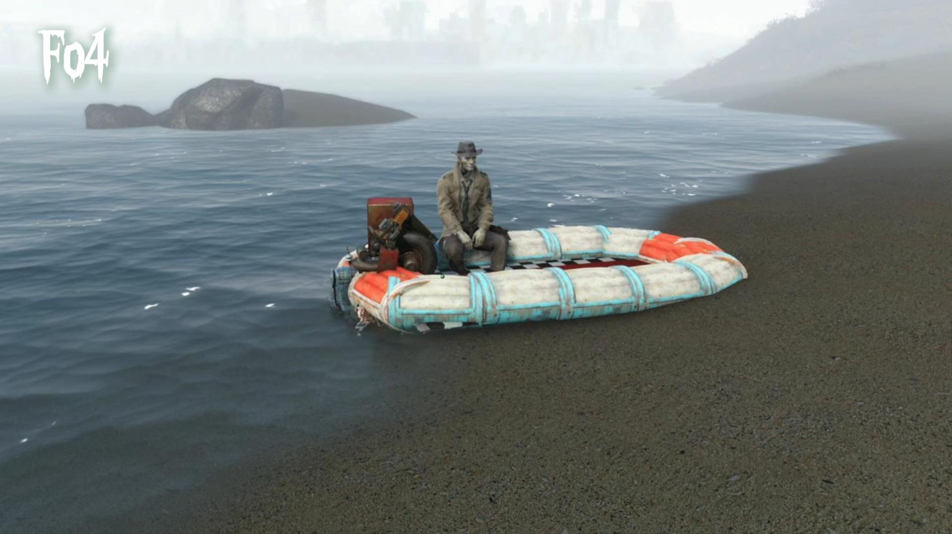Fallout 4. Моторная лодка без модов.
