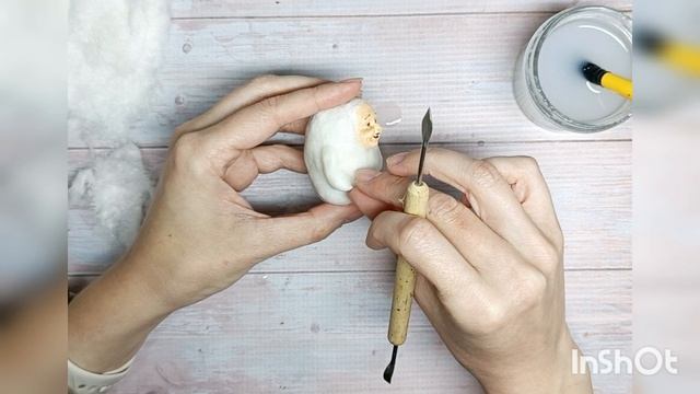 Мухоморчик - ватная игрушка. Часть 2, ручки гриба