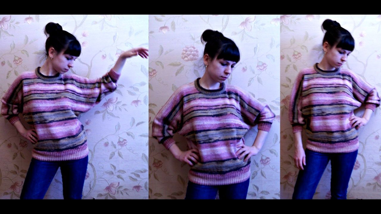 Вяжем свитер спицами ЛЕТУЧАЯ МЫШЬ. Часть 1