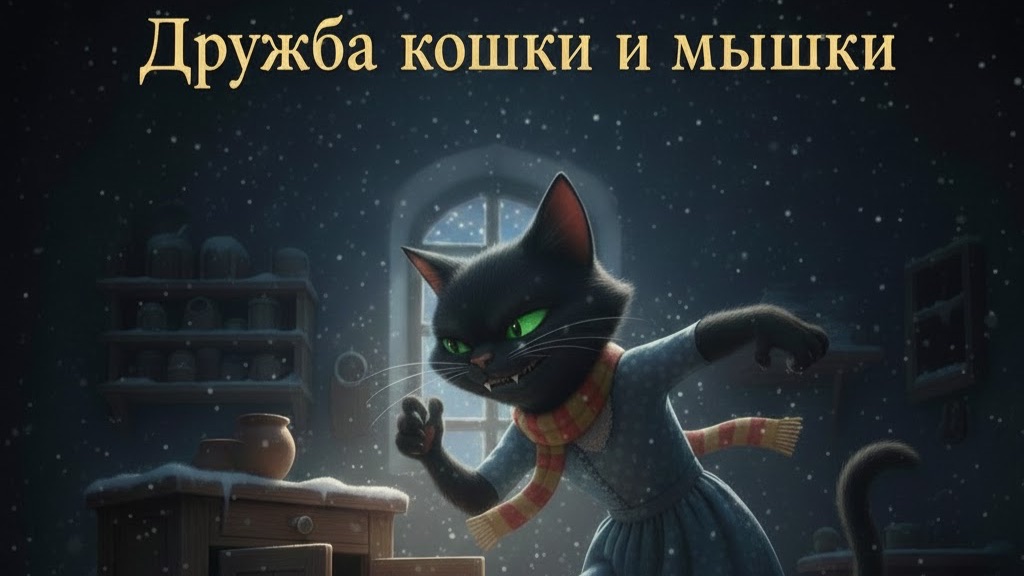 Дружба кошки и мышки. Сказка Братьев Гримм