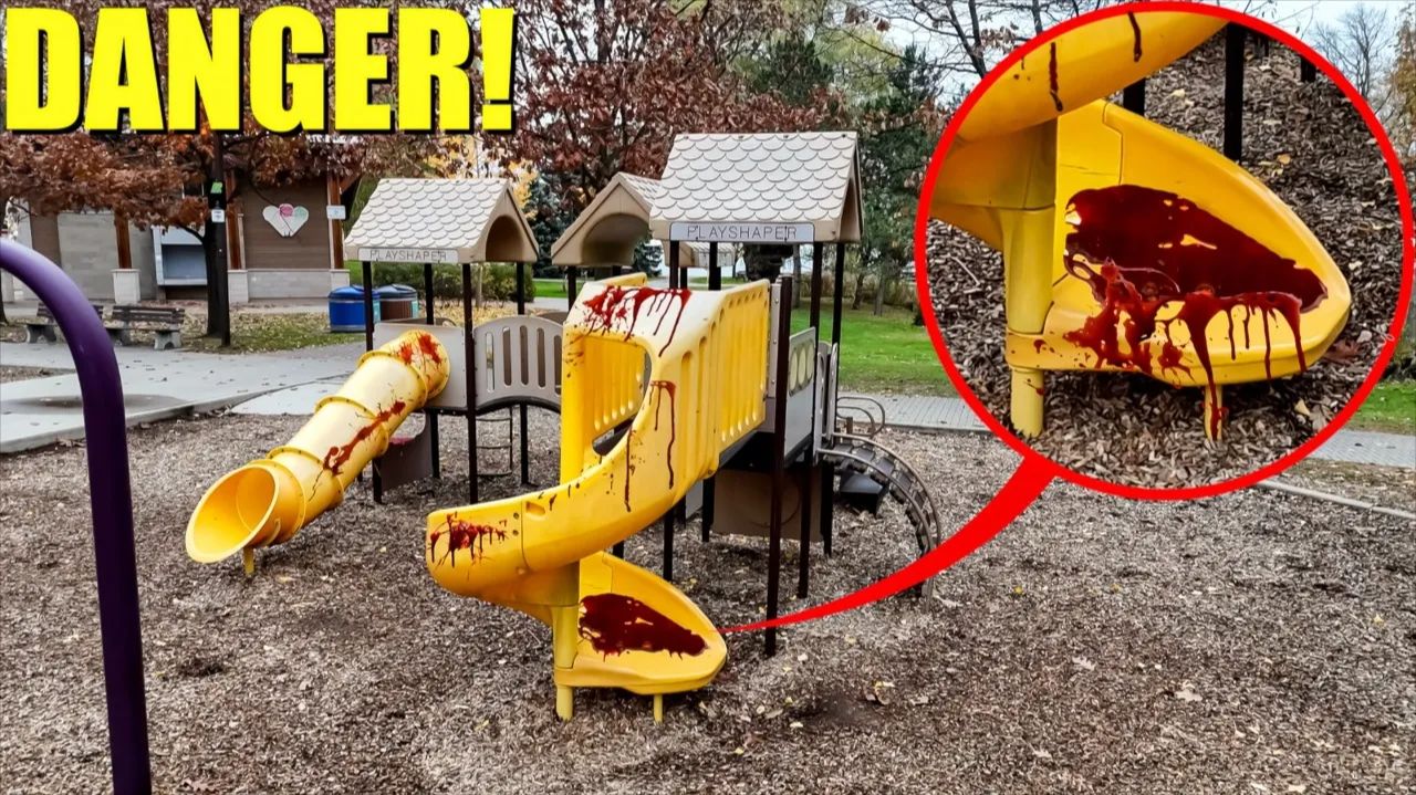 ЕСЛИ ВЫ УВИДИТЕ КРОВЬ НА ДЕТСКОЙ ПЛОЩАДКЕ, БЕГИТЕ! (это небезопасно)