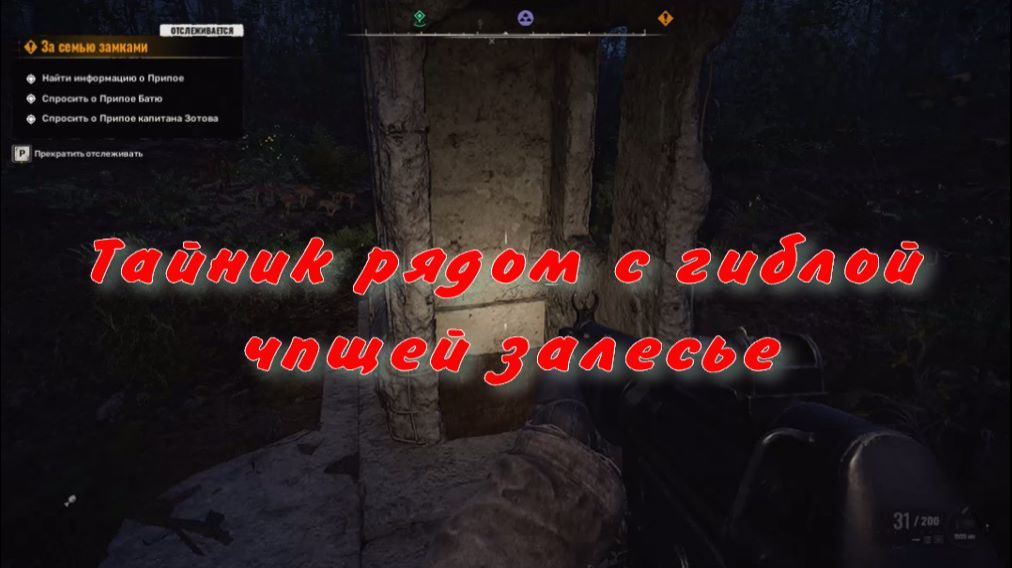 сталкер 2 залесье малая зона тайник рядом с гиблой чащей