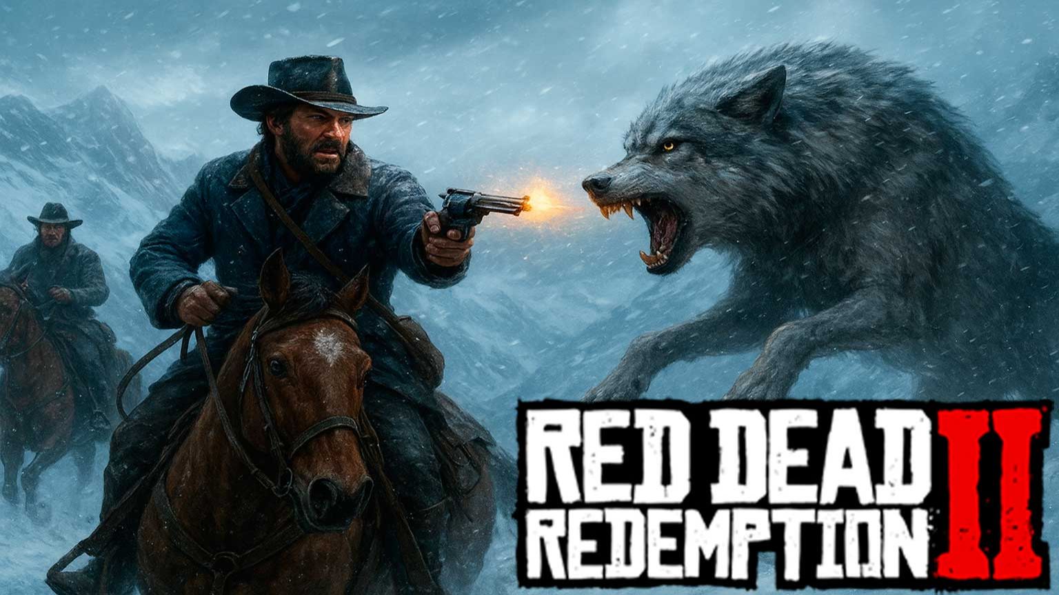 🎯 Red Dead Redemption 2 — Артур Морган в снегу против гигантского волка! Это просто жесть! 🐺❄️