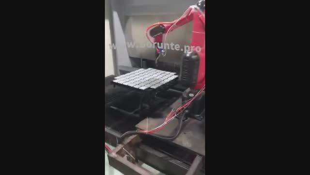 20. Жидкостная электростатическая покраска на двух столах промышленным роботом BORUNTE