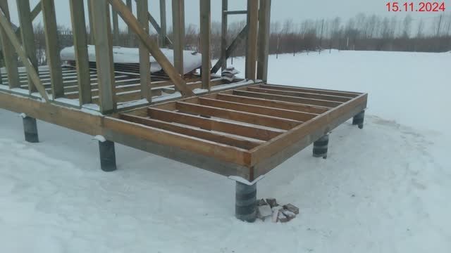 Хозблок 4х6. Терраса: обвязка и лаги пола. Каркасный дом своими руками. Усадьба.