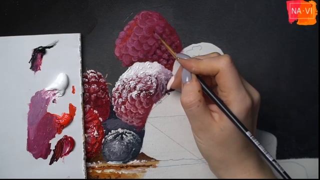 СЕКРЕТ ХУДОЖНИКА. Надежда Ильина. Как написать ягоду малины в сахарной пудре