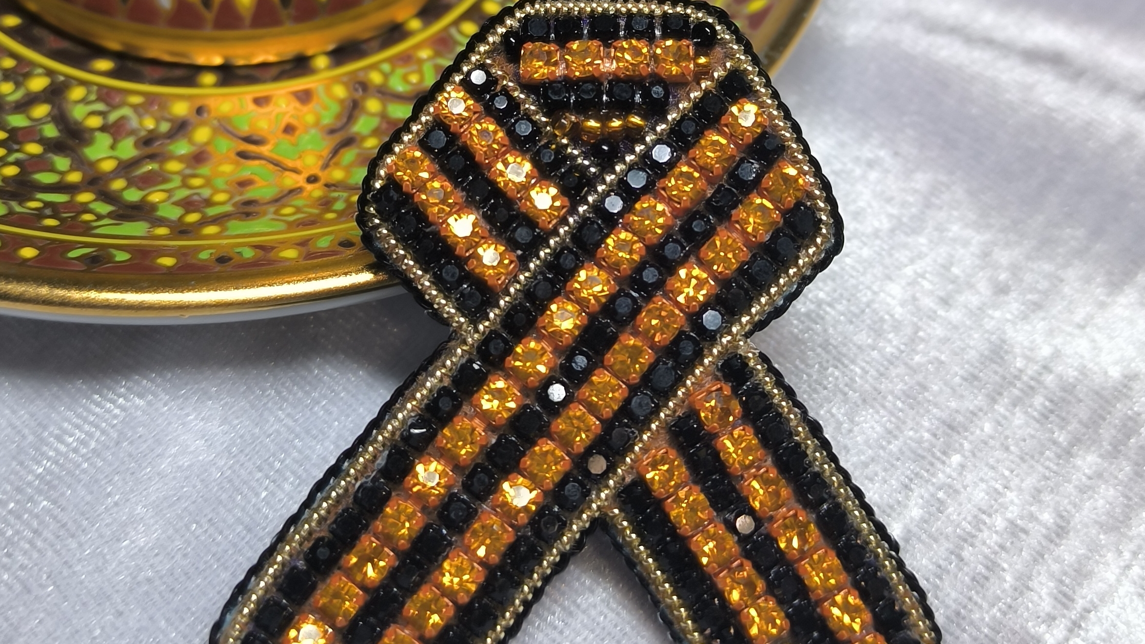 Брошь к Дню Победы "Георгиевская лента" Авторский дизайн. Ручная работа.