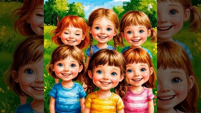 Дети улыбаются.  Короткое видео. Оживление картинки.