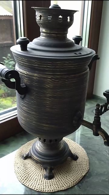 Самовар жаровой на дровах 5 л «Классический» с декором «Кракелюр» - видео от покупателя