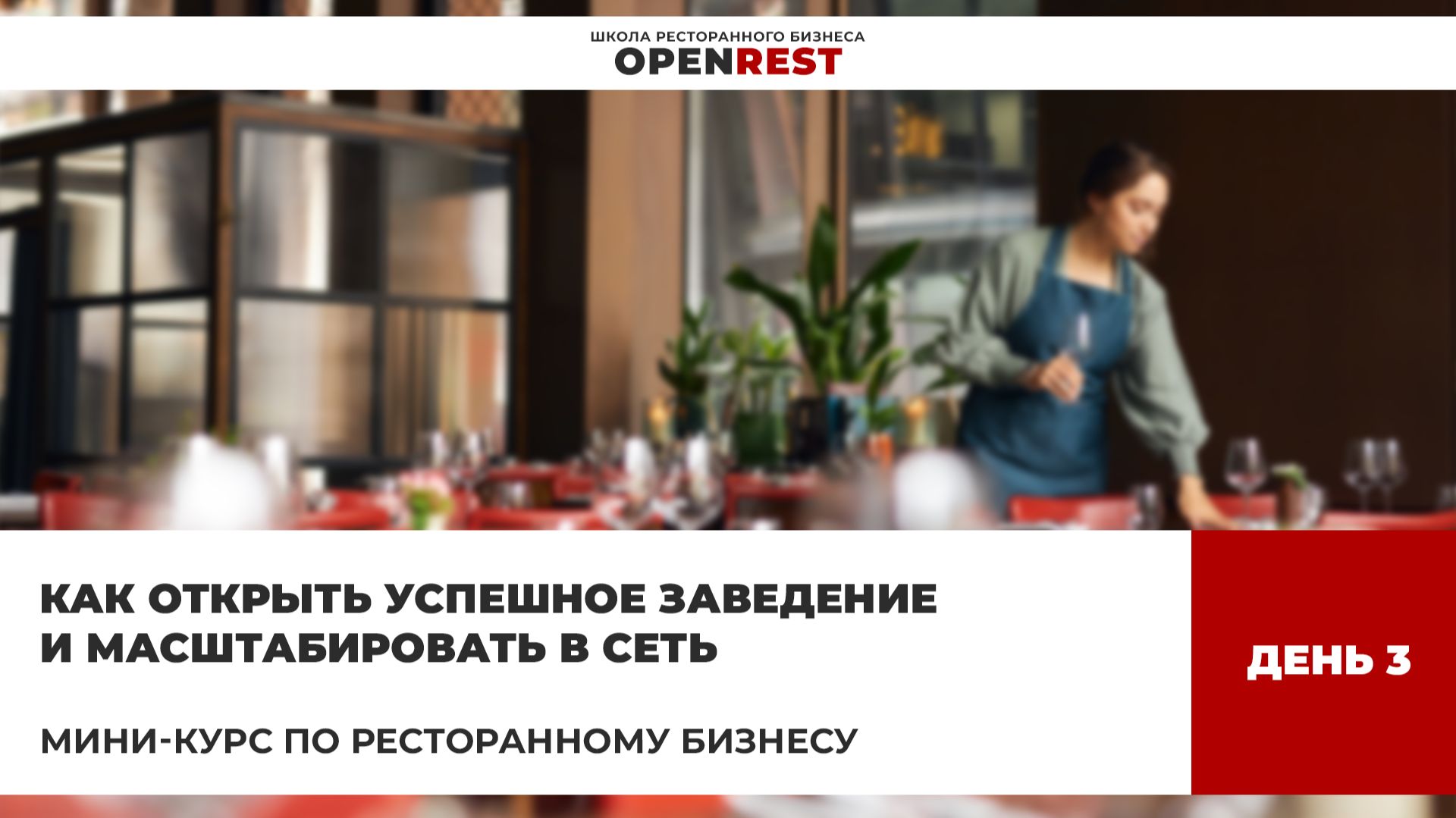 МИНИ-КУРС, ДЕНЬ 3: Как открыть успешное заведение и масштабировать его в сеть