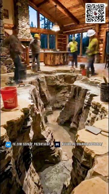 Завораживающий пол-река из эпоксидной смолы в деревенской хижине - Преображение, которое вдохновляет