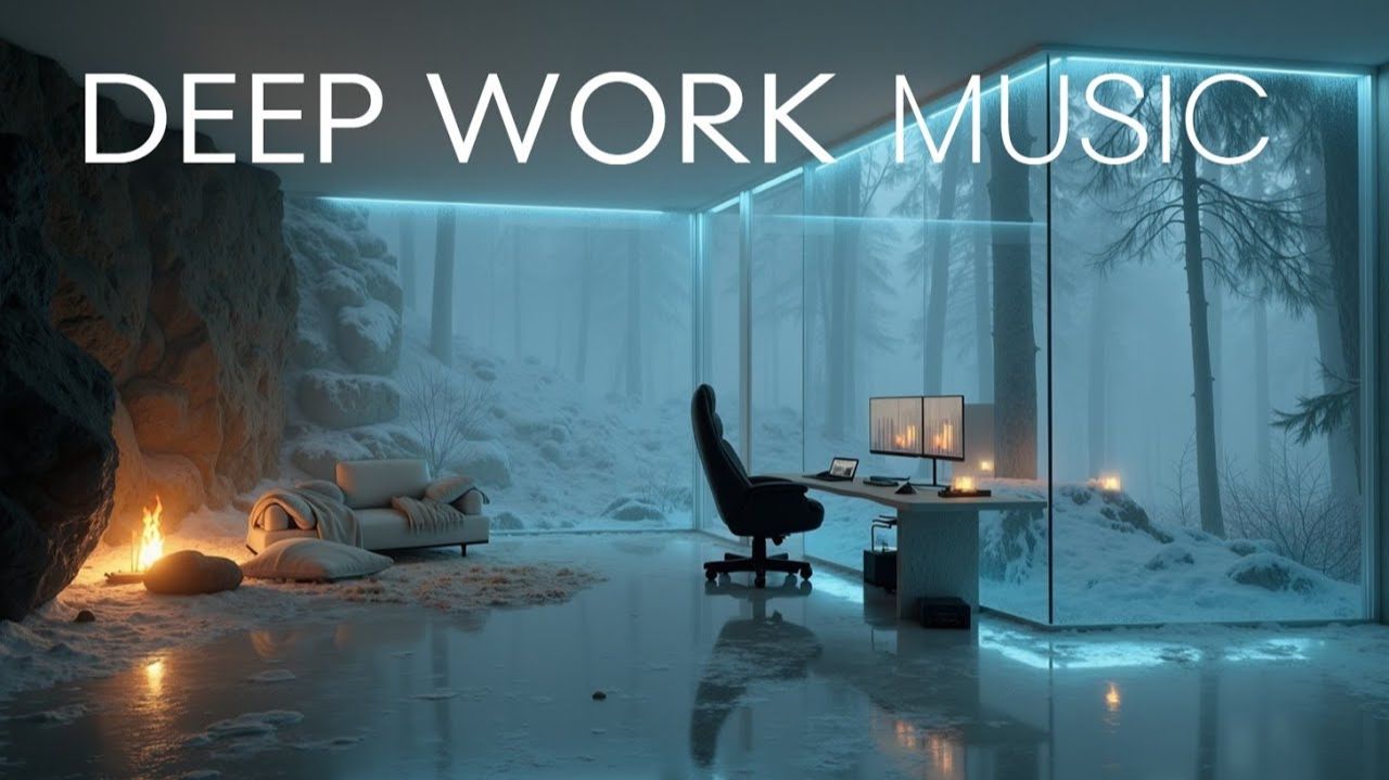 Cozy Snowy Cabin Study Music  Deep Focus Ambient for Work & Concentration