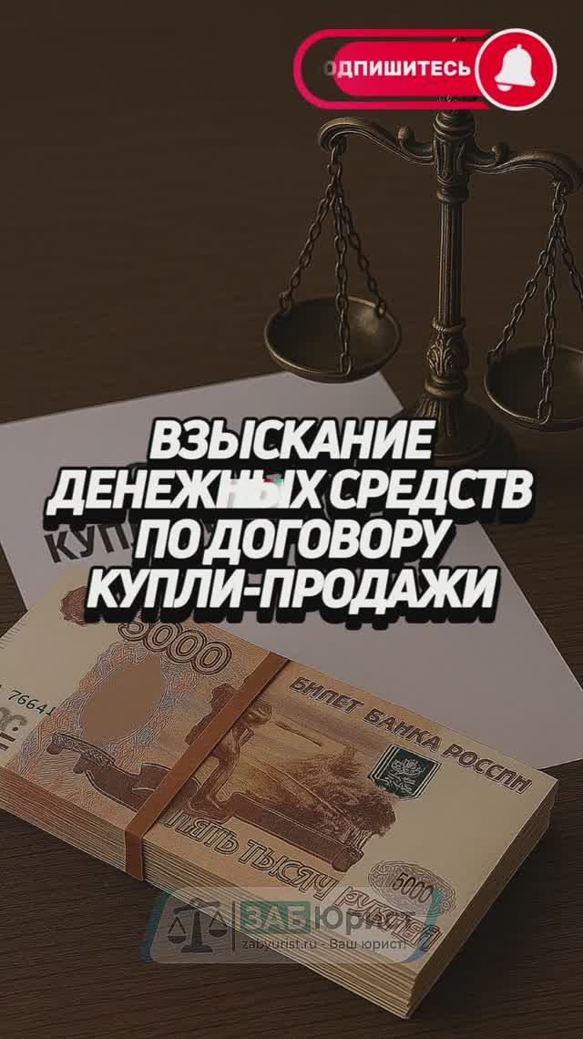 Взыскание денежных средств по договору купли-продажи
