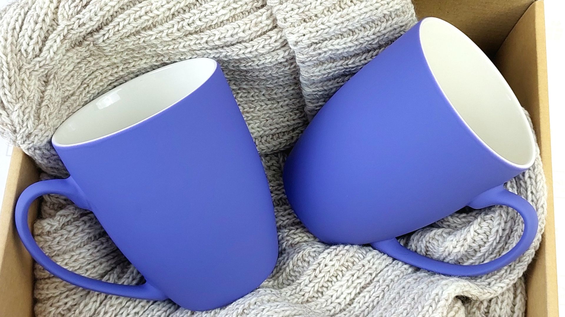 Кружки с soft touch покрытием Sweet сиреневые