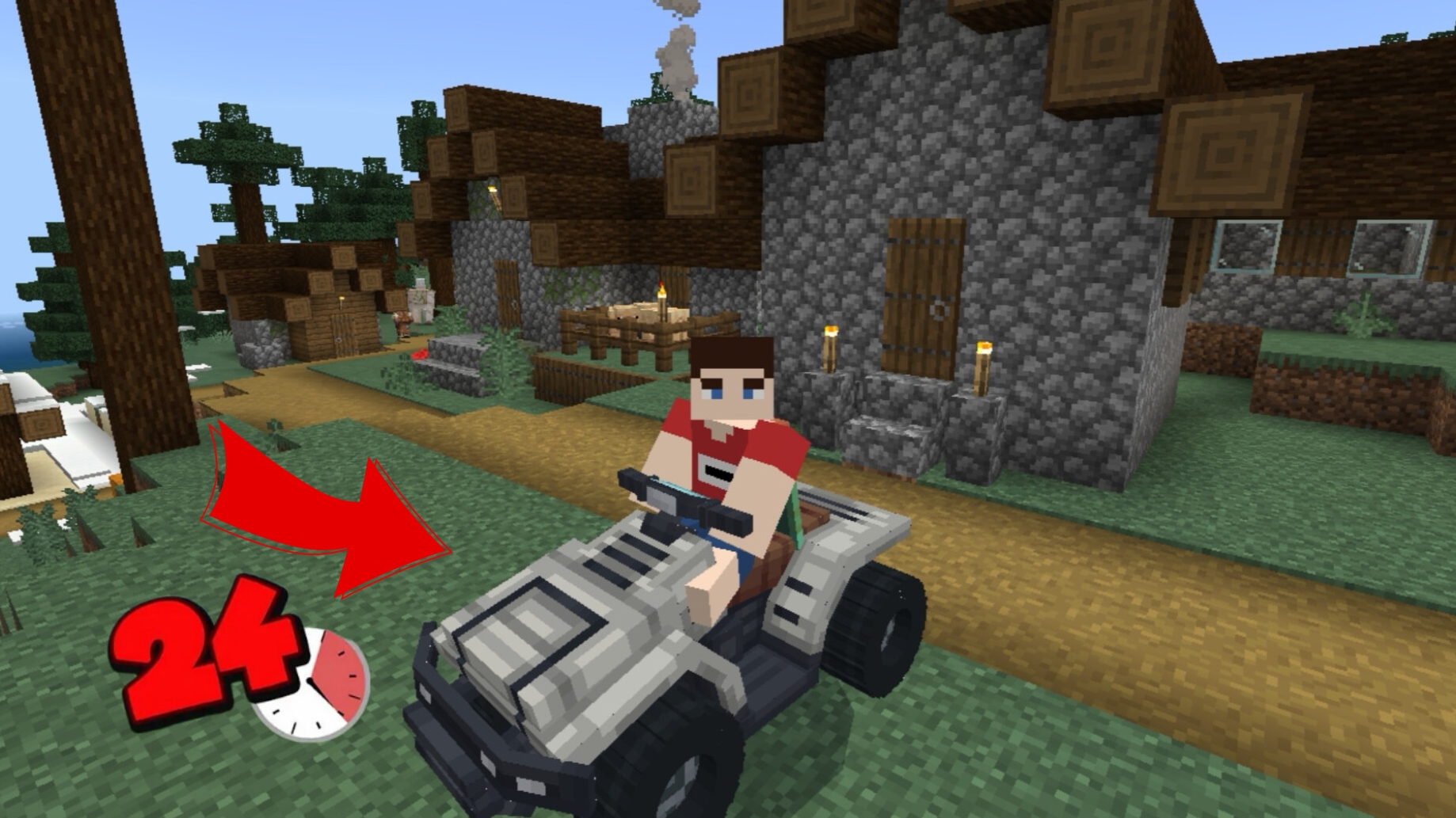 Я провел 24 часа на этом квадроцикле в Майнкрафте | ManeLego minecraft