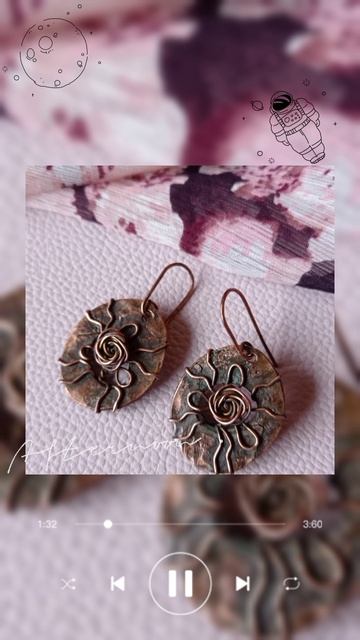 #shorts  Кованые медные серьги с розочками. Мастер-класс на канале