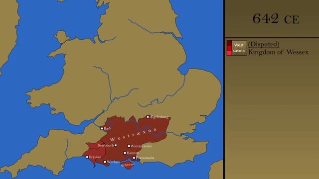 История Уэссекса. Подвижная карта с указанием королей с канала Ollie Bye.