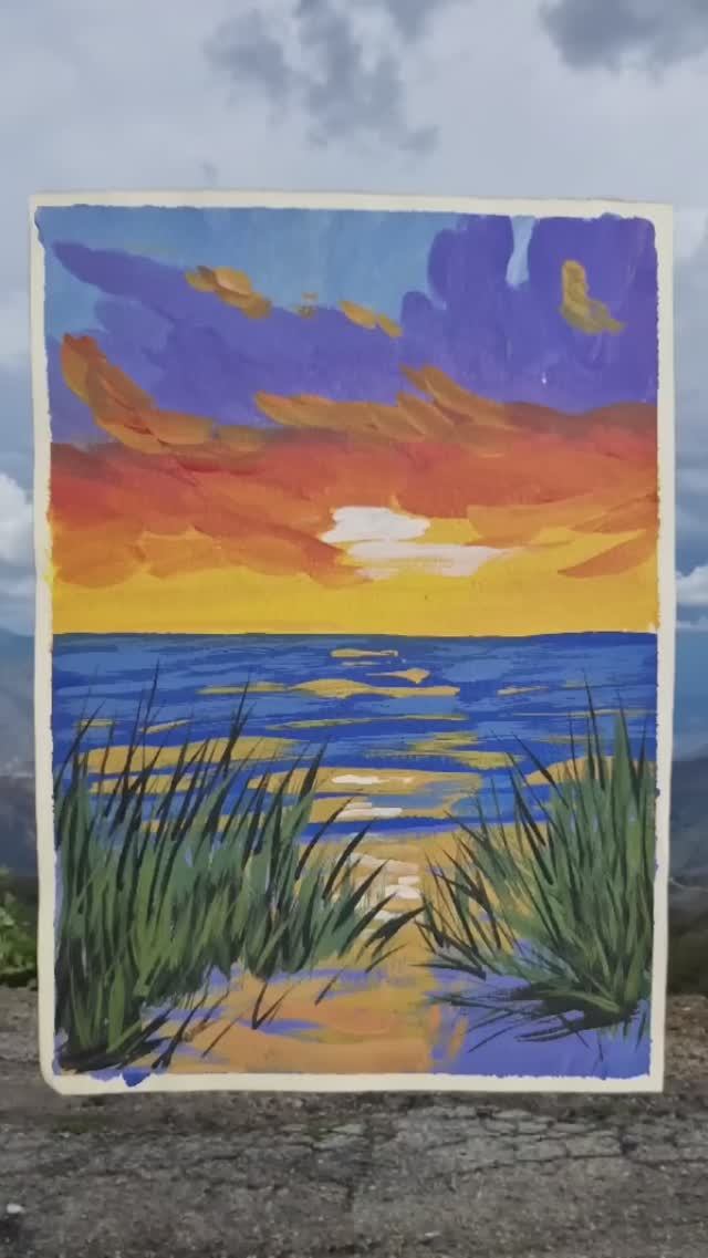 Море акриловыми красками