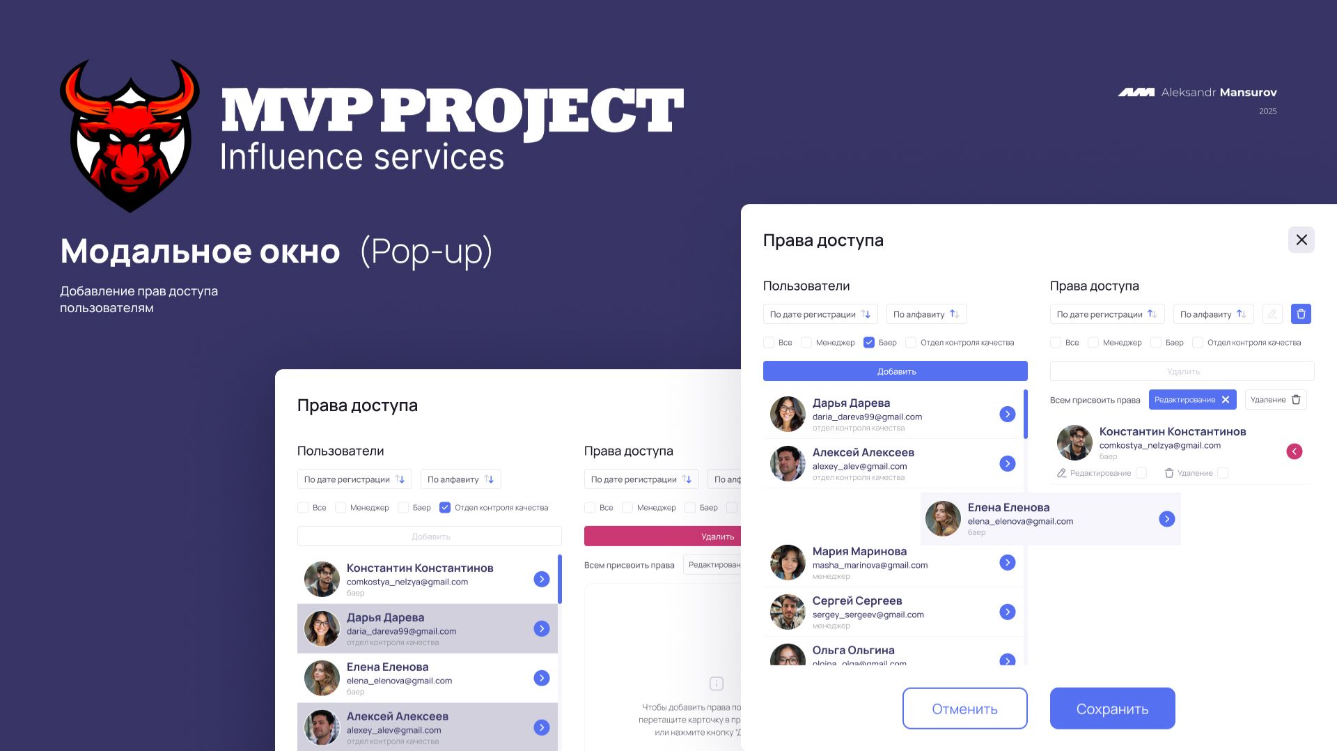 Access Rights interface