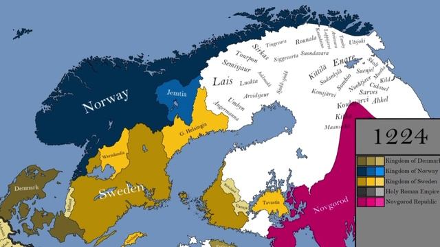 История Северной Европы. Подвижная карта с канала Ollie Bye.