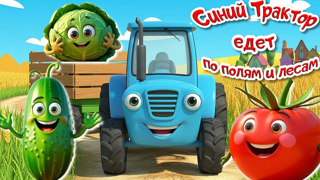 Синий Трактор едет по полям / Учим Овощи с Трактором / Весёлый Мультик Детям