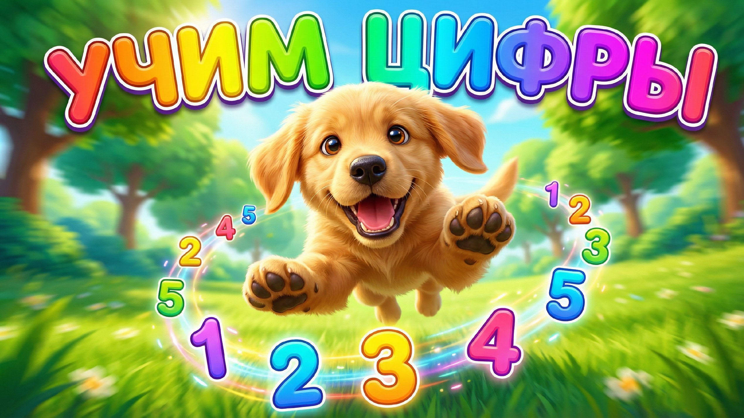 Щенок УЧИТ ЦИФРЫ! Веселая Песенка-Считалочка от 1 до 10 для самых маленьких. Развивающий мультик