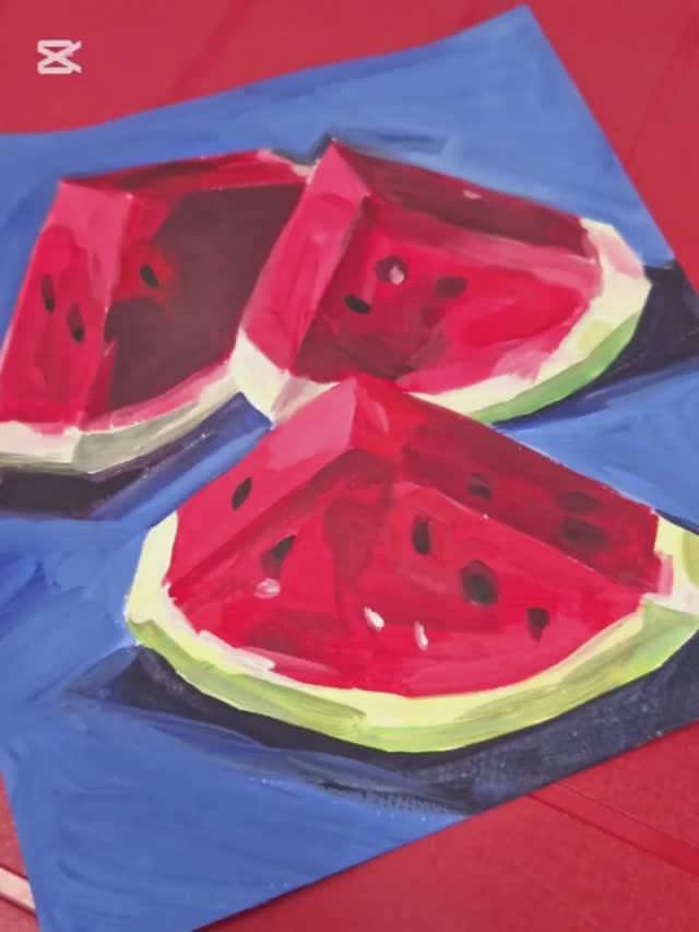 Сочные арбузы в технике "Алла прима"/"Аля прима"