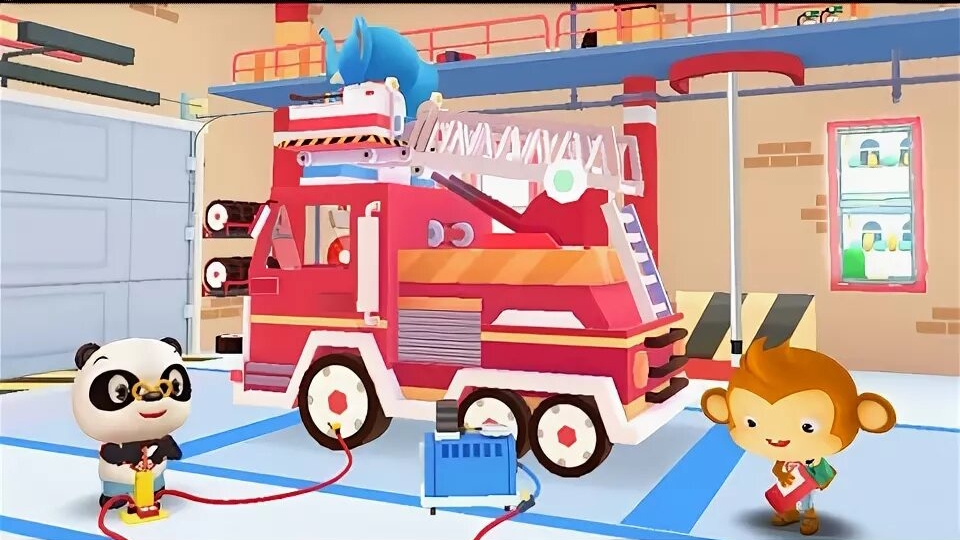 Малышка Панда /пожарная машина/мультик для детей/Развевающий