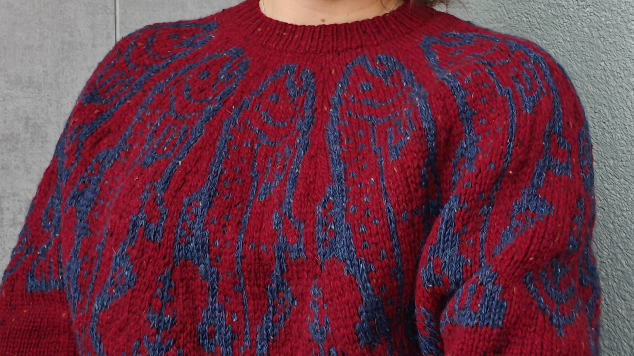 Свитер спицами. Рыба моей мечты. Лососевый свитер.