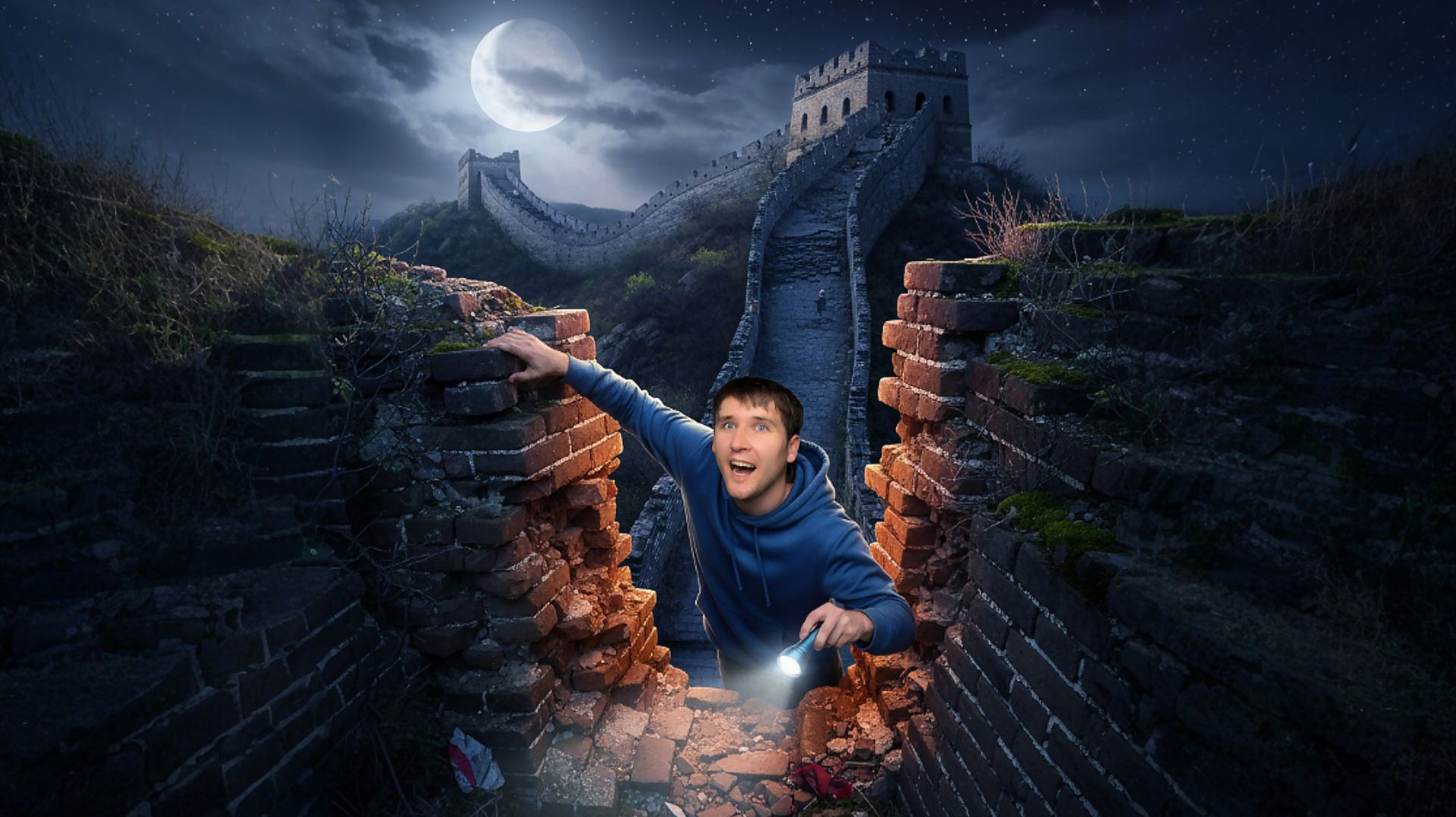 Ночью на заброшенный участок Великой Китайской Стены - Цзянькоу