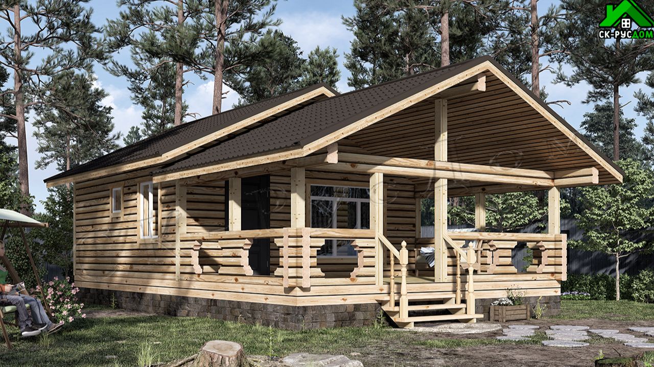 Одноэтажный дом 6х9 метра "54м2"