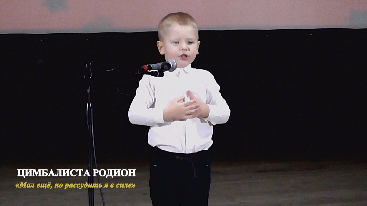 Цимбалиста Родион (г.Брянск) – стихотворение «Мал ещё, но рассудить я в силе»